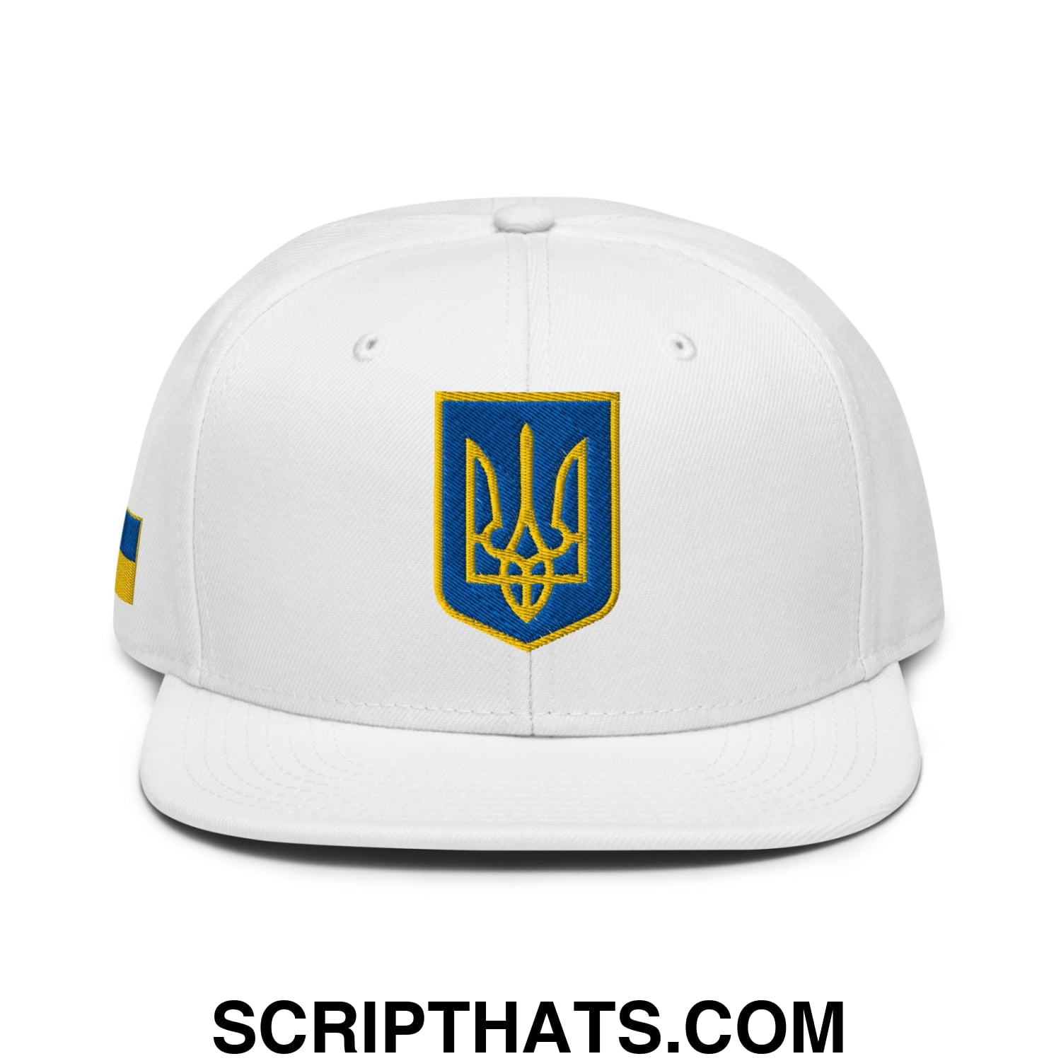 Coat of Arms of Ukraine Embroidered Flat Brim Bill Snapback Hat ...