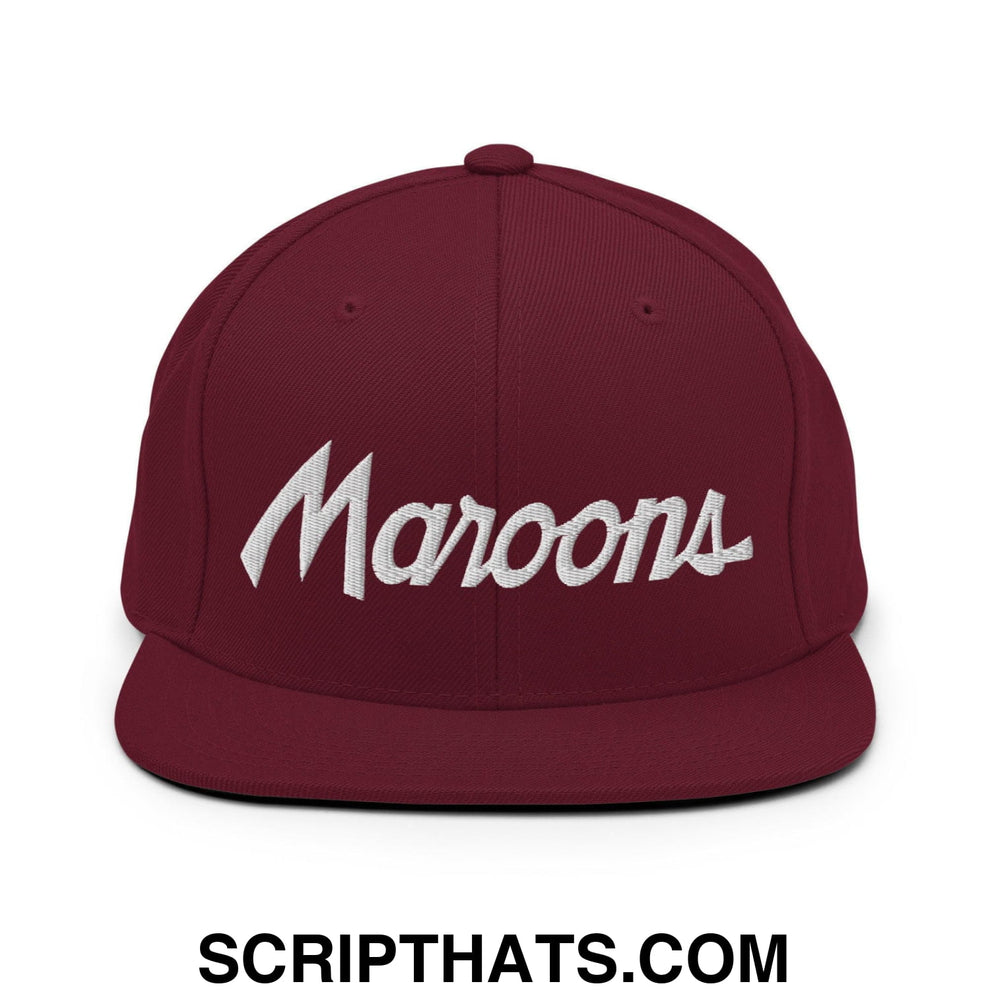 Maroons School Mascot Script Snapback Hat – Script Hats