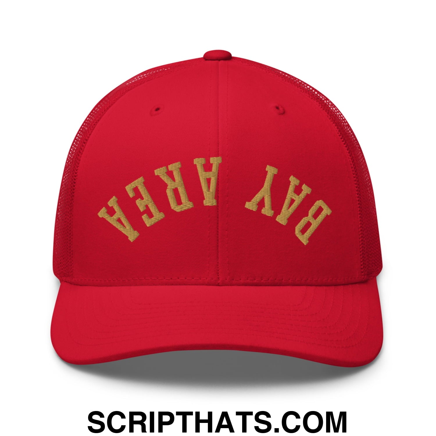 Upside Down Bay Area Football Embroidered Mesh Trucker Hat – Script Hats