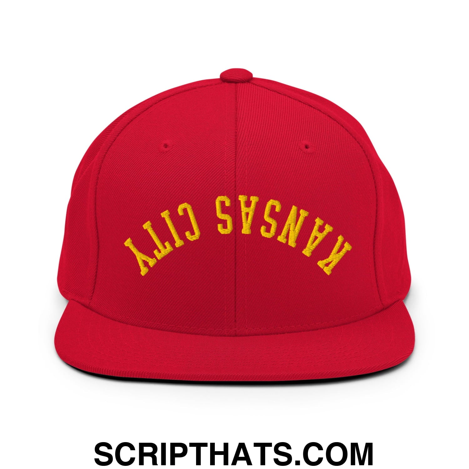 Upside Down Kansas City Football Embroidered Flat Brim Bill Snapback H ...